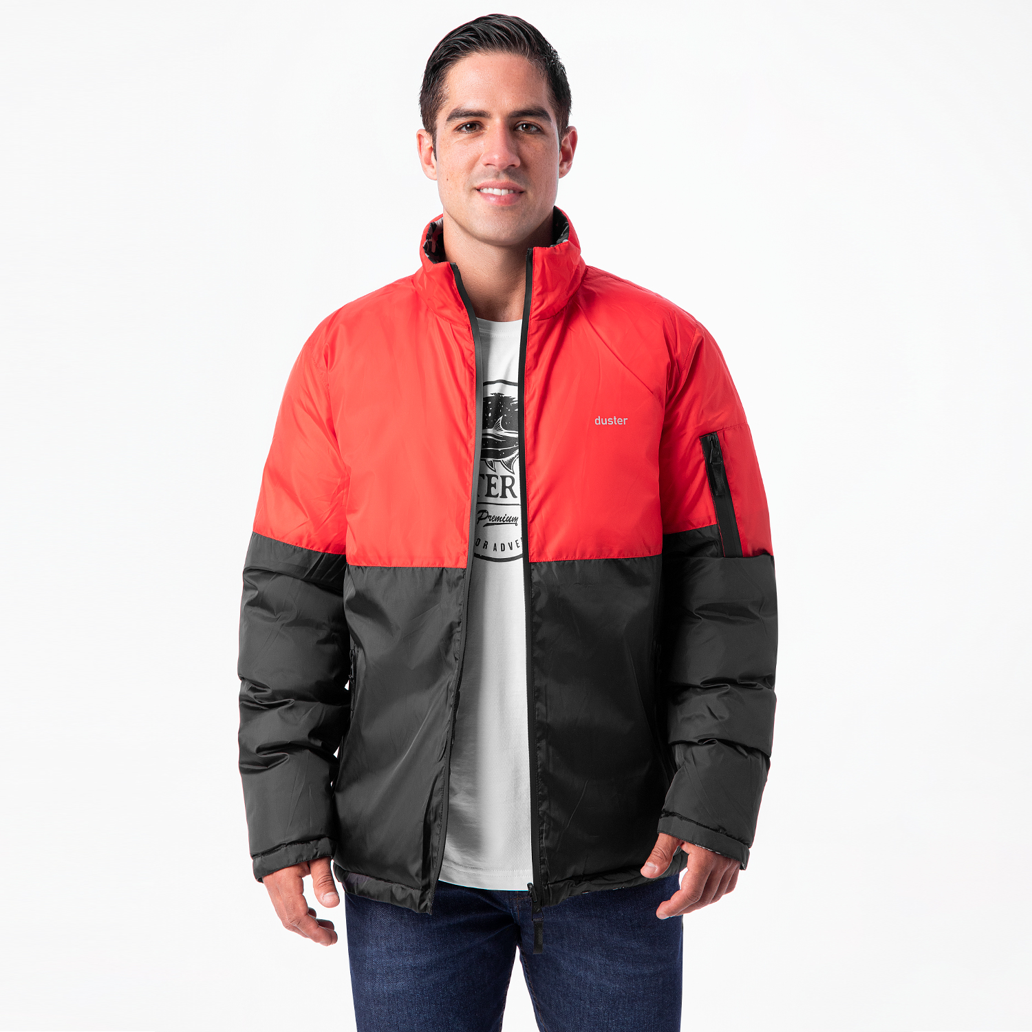 Casaca Reversible Impermeable C/F Rinan Camu/Red-Black | Gzuck