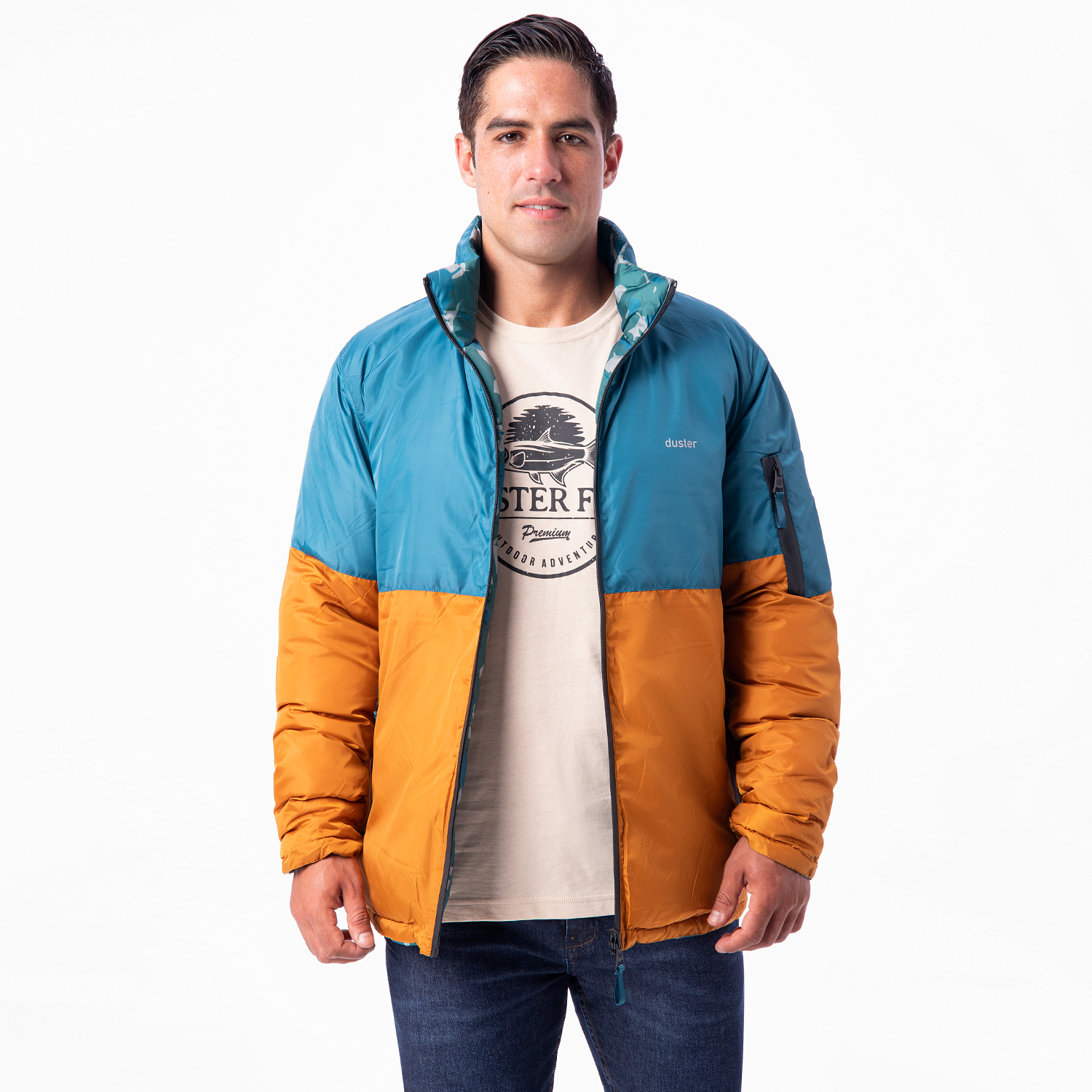 Casaca Reversible Impermeable C/F Rinan Camu/Cobalt-Blue | Gzuck