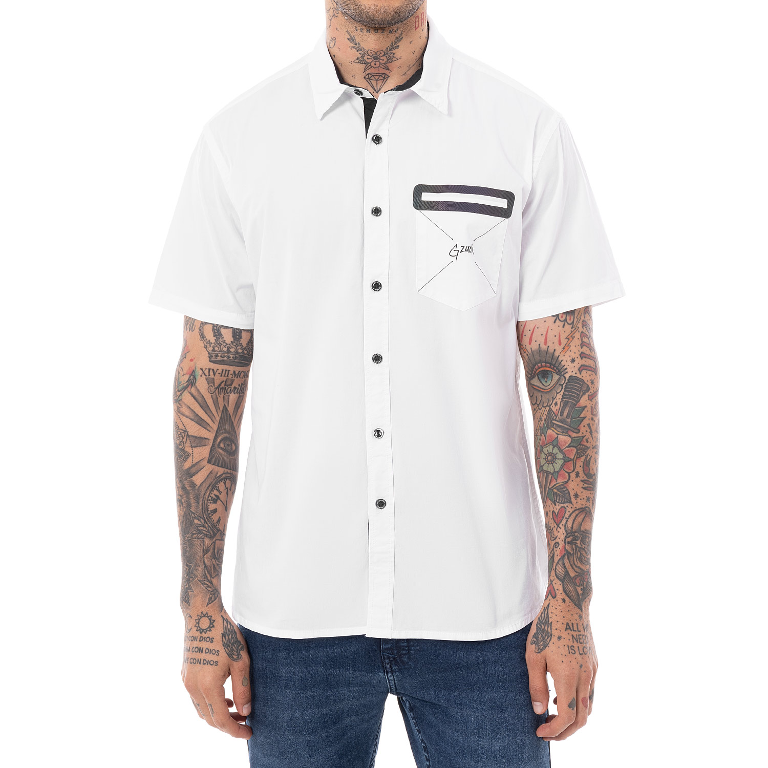 Camisa Solid Stch. M/C Axrol White | Gzuck
