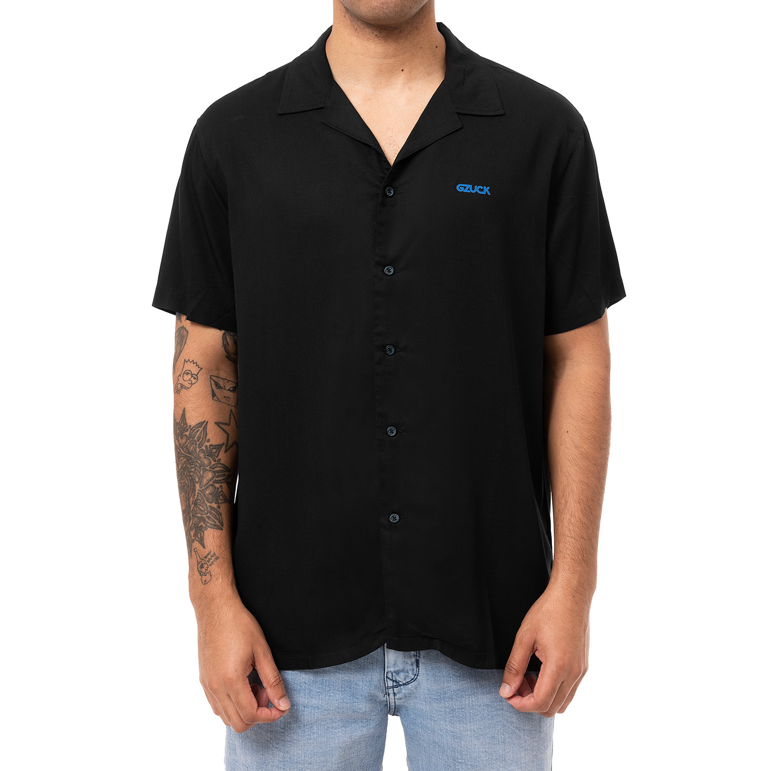 Camisa Chambray M/C New Bilor Negro | Gzuck