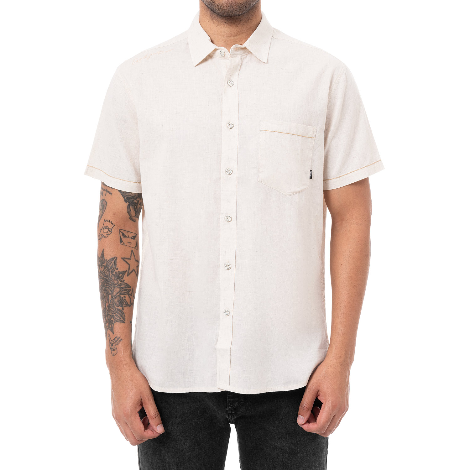 Camisa Solid M/C Luhix Beige | Gzuck