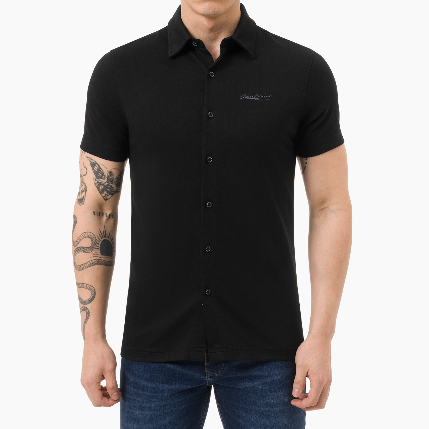 Camisa Jersey M/C Regular Fit Vaskot Negro | Gzuck