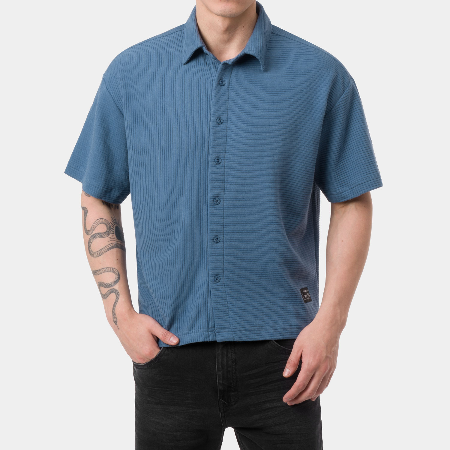 Camisa Rib Ottoman Boxy Fit M/C Otwen Honest Indigo | Gzuck