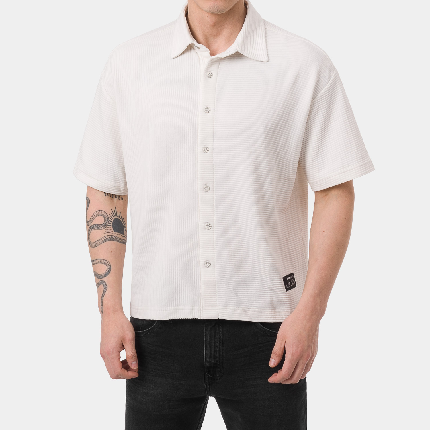 Camisa Rib Ottoman Boxy Fit M/C Otwen Off White | Gzuck