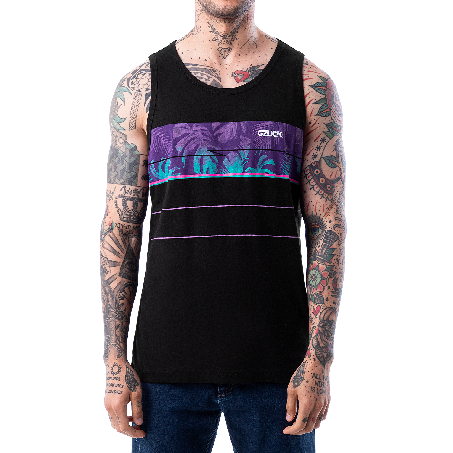 Bvd Jersey Slim Fit Line Tropical Black | Gzuck