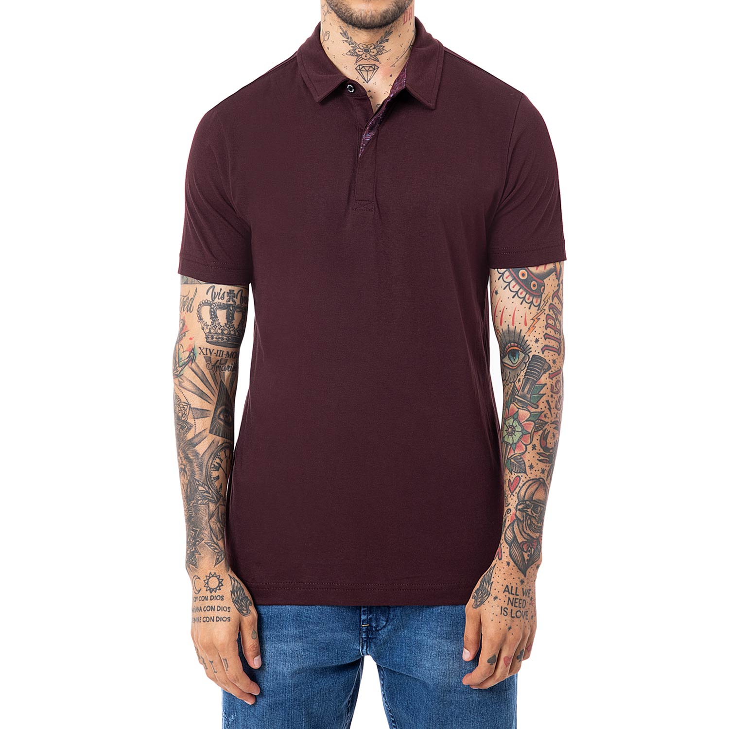 Polo Box Jersey M/C Slim Fit Kivans Burgundy | Gzuck