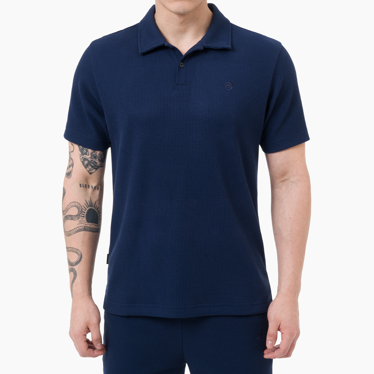 Polo Box Wafle M/C Regular Fit Heldret Navy | Gzuck