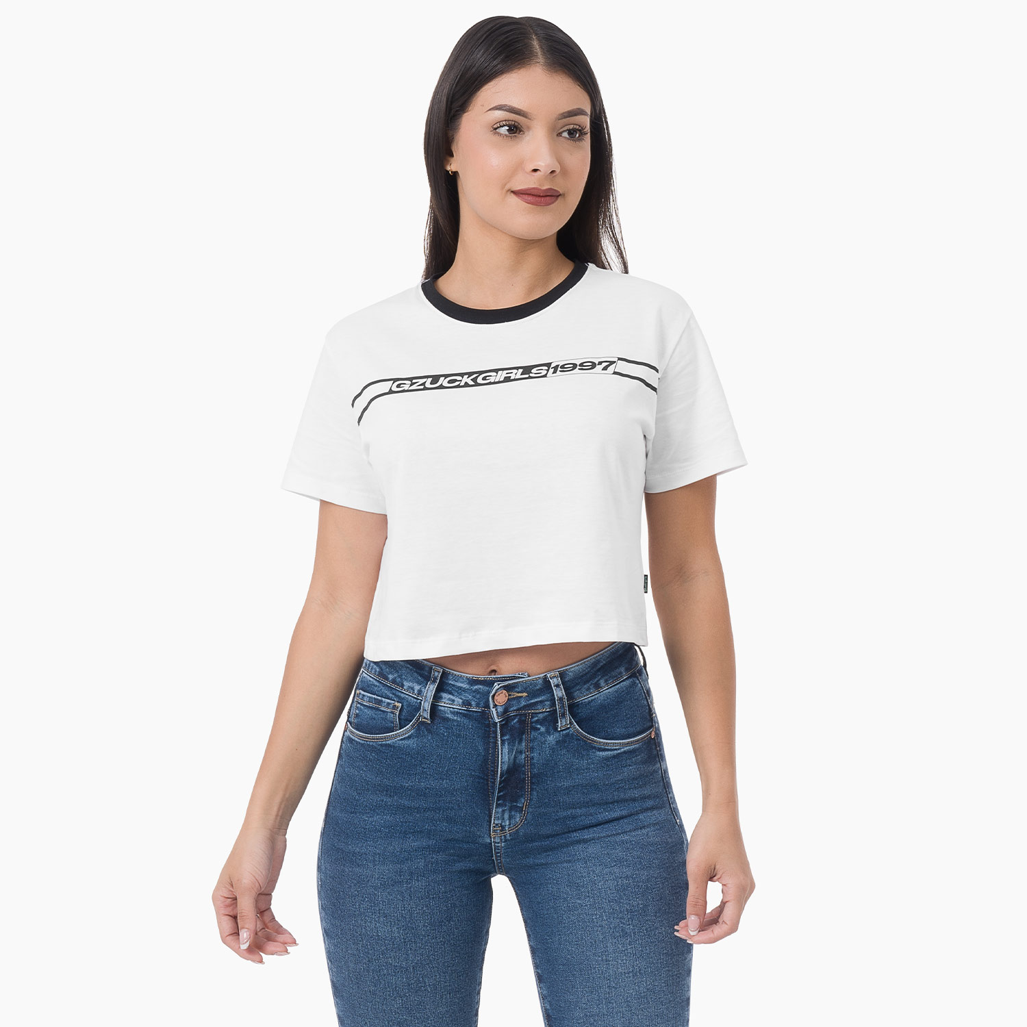 Polo Cropp Jersey M/C Kialza White | Gzuck