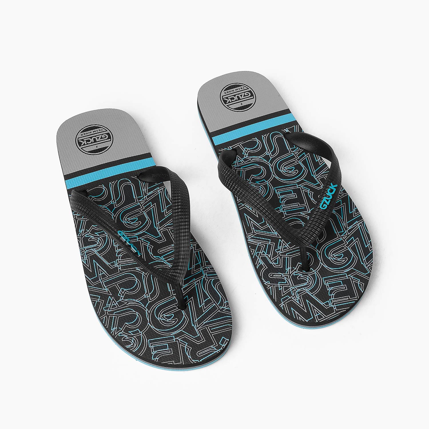 Slap Flip Flop Pvc Fozcast Black/Cyan | Gzuck