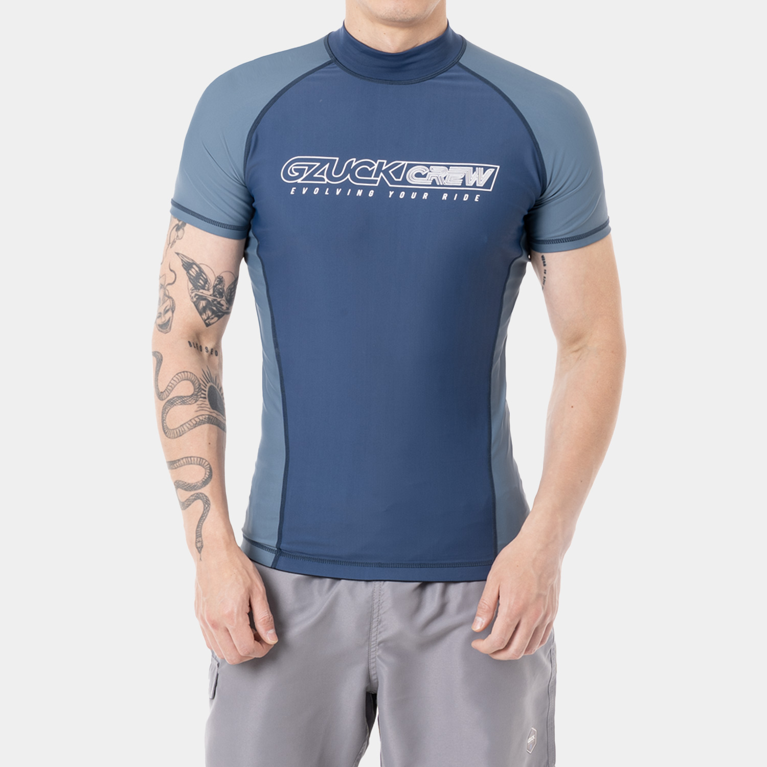 Polo Rashguard Lycra M/C Mikor Blue/Navy | Gzuck