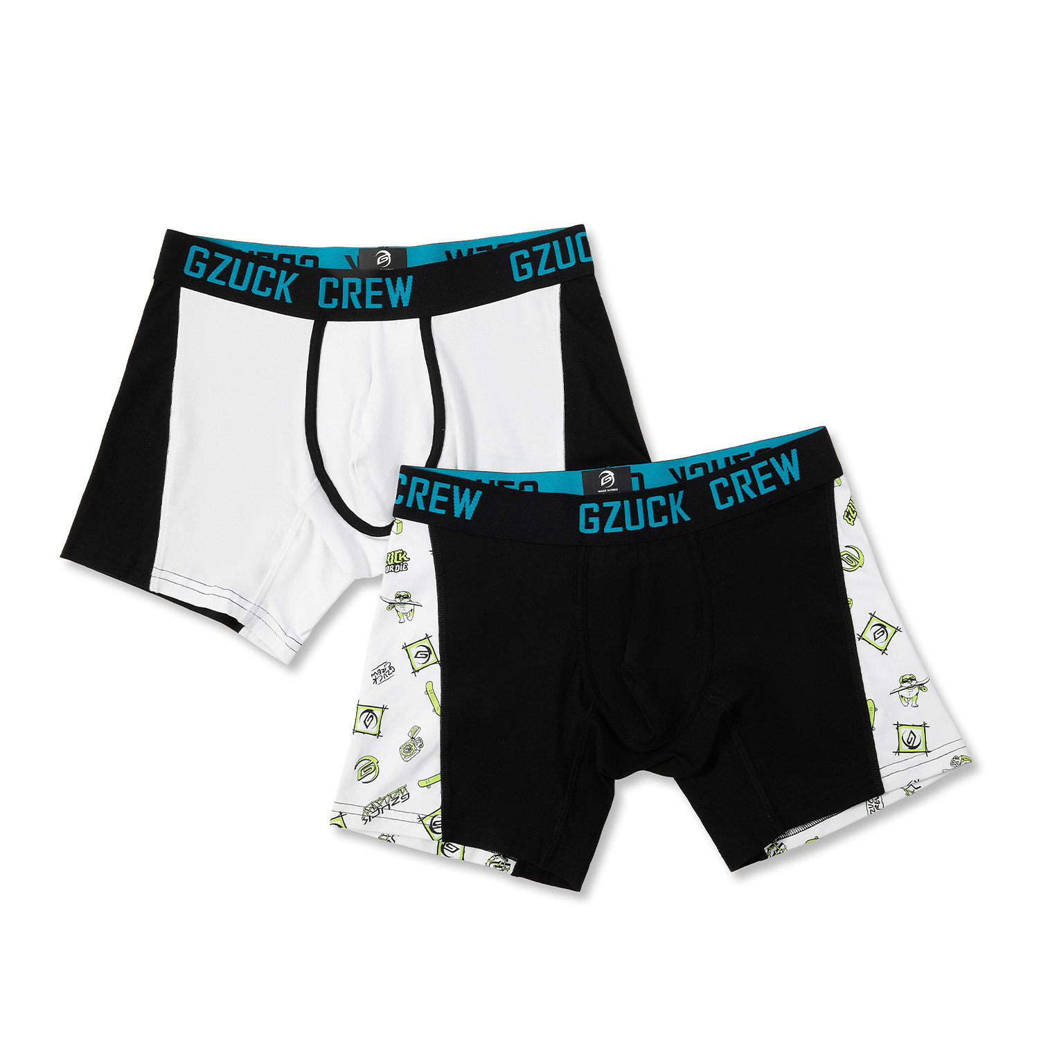 Boxer Jersey Full Lycra Two Pack Kesbrod White/Black | Gzuck