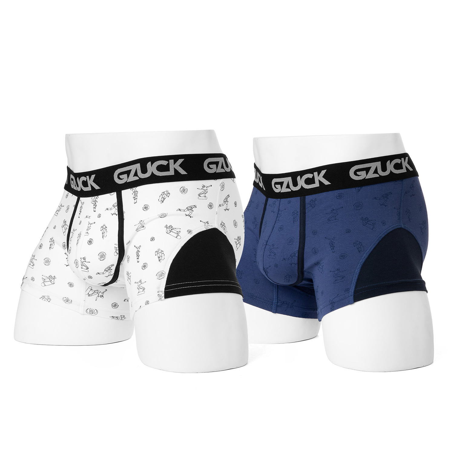 Boxer Jersey Full Lycra Two Pack Dekzic Indigo White | Gzuck