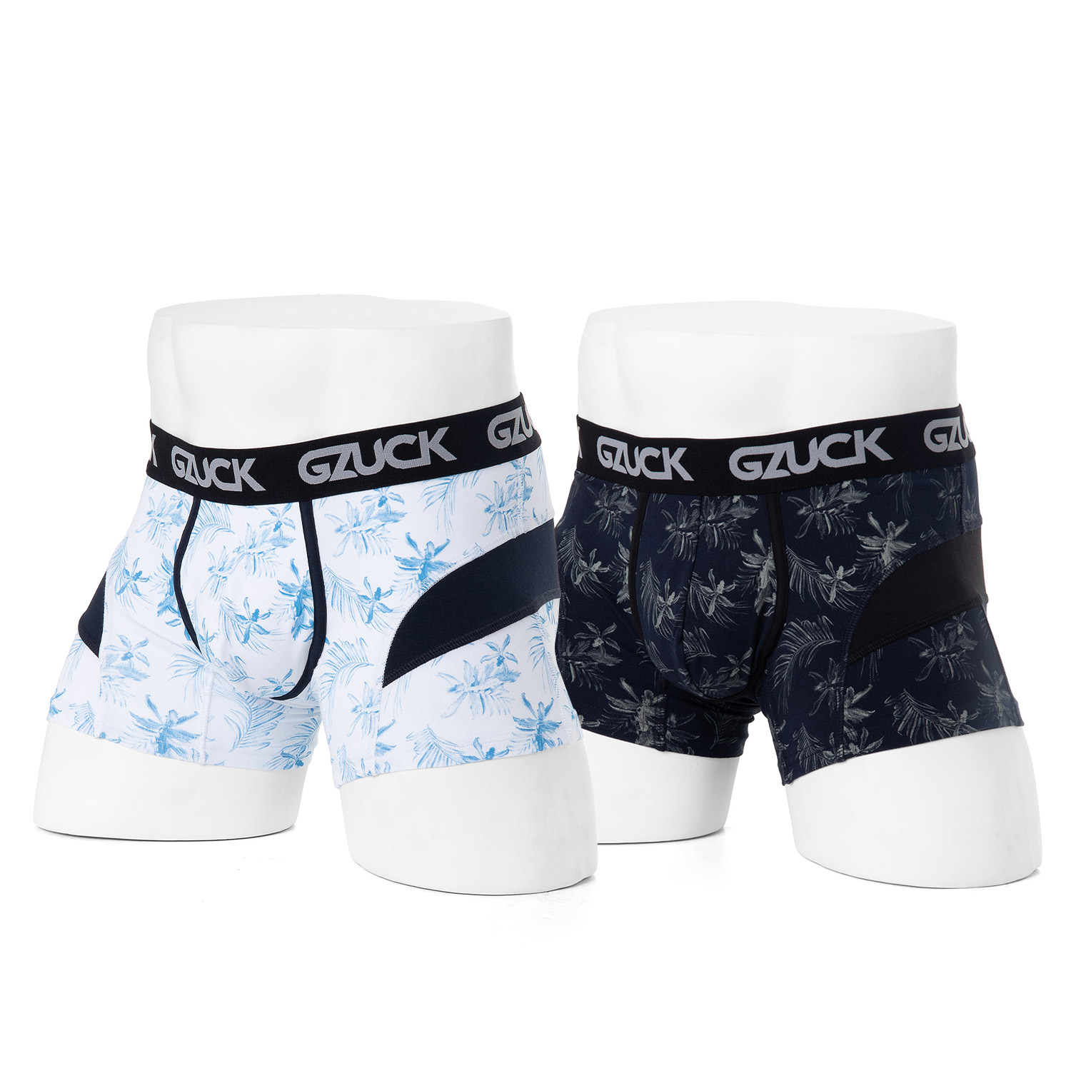 Boxer Jersey Full Lycra Two Pack Jezzini White/Navy | Gzuck