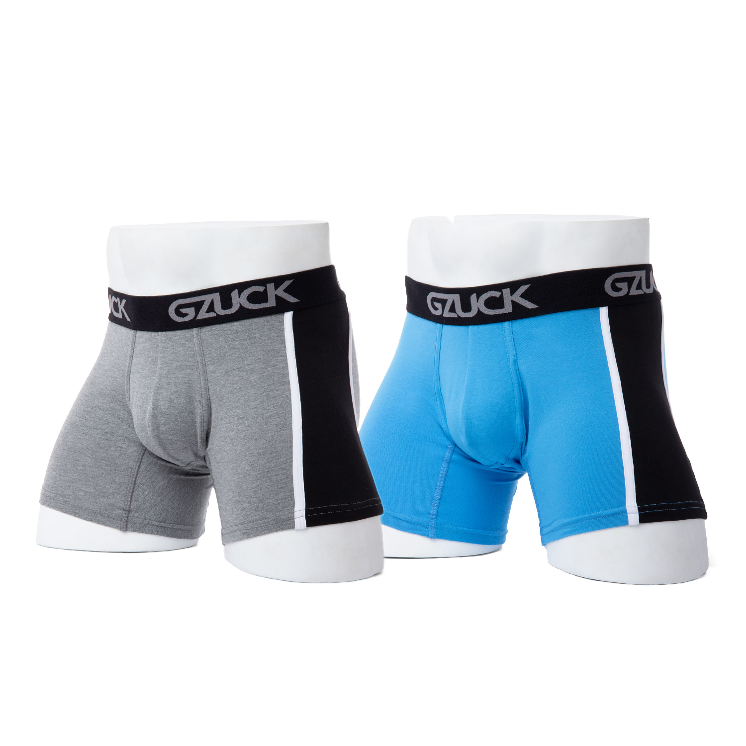 Boxer Jersey Full Lycra Two Pack Roddy Satin Blue/Melange | Gzuck