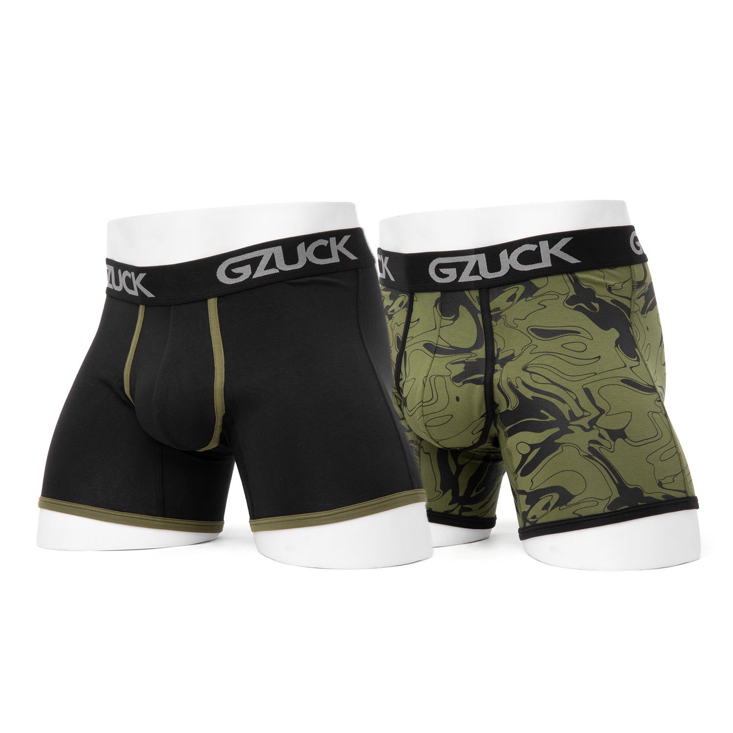 Boxer Jersey Full Lycra Two Pack Kexzar Army Black | Gzuck