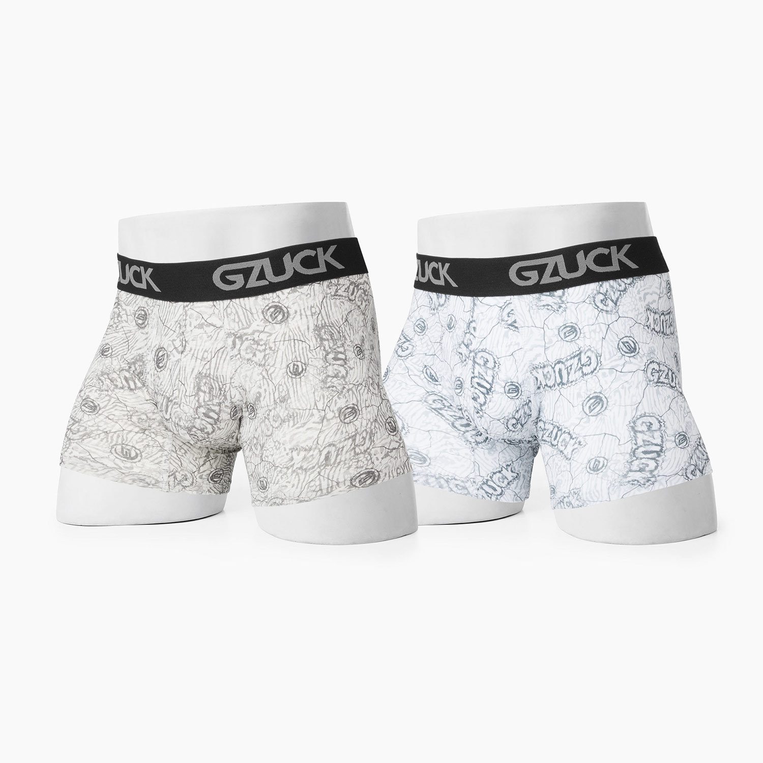 Boxer Jersey Full Lycra Two Pack Roshem Melange Cla./White | Gzuck